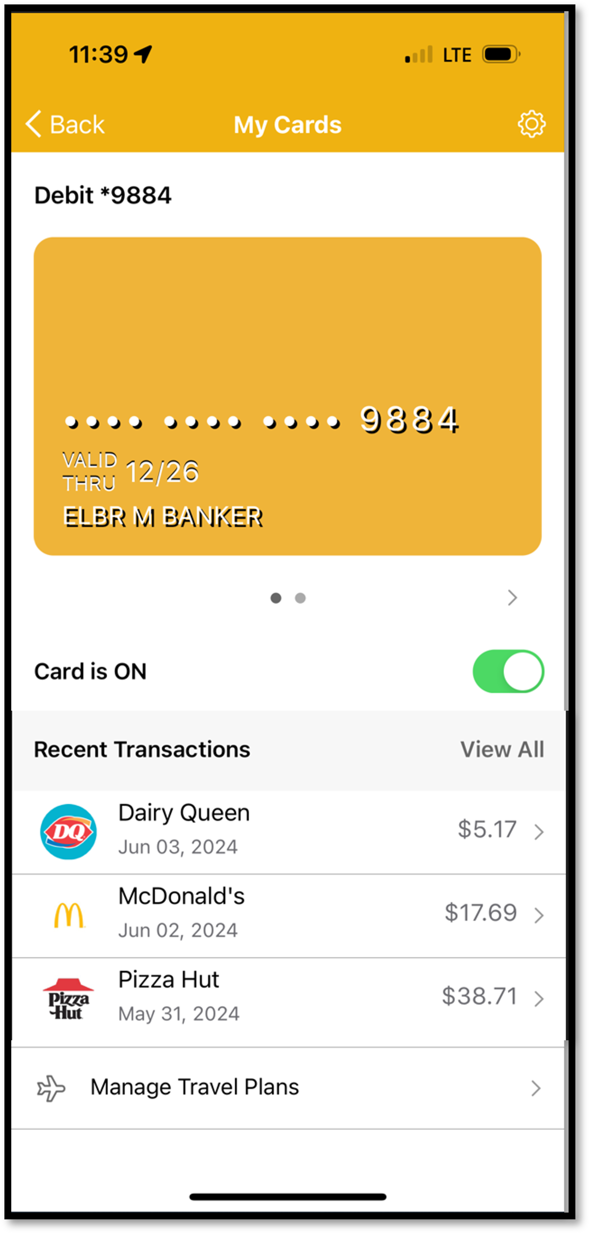 CardControl - Wood and Huston Bank